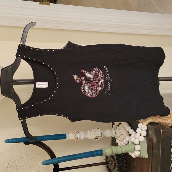 Tops | Ny Big Apple Sparkle Tank Xl Embellished Necksleeves ...